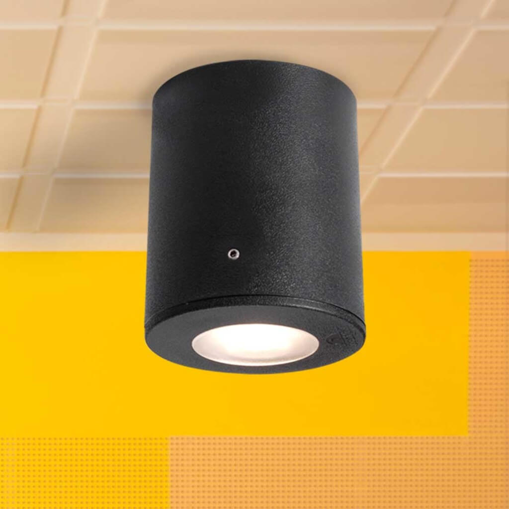 APLIQUE DE TECHO Y PARED FRANCA 90 NEGRO PARA FOCO LED - Grupo Marriott